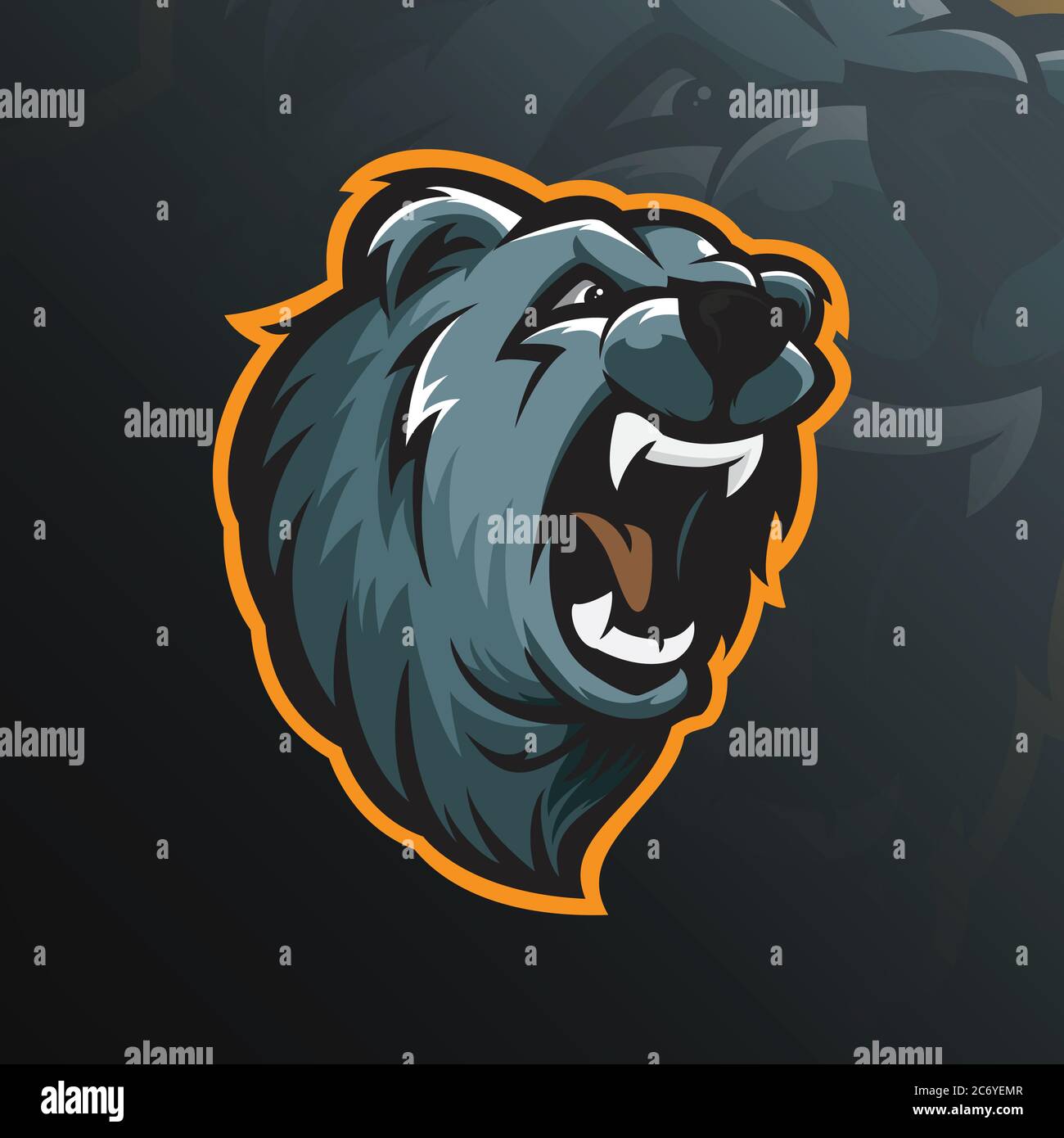 bear mascot logo design vector with modern illustration concept style ...
