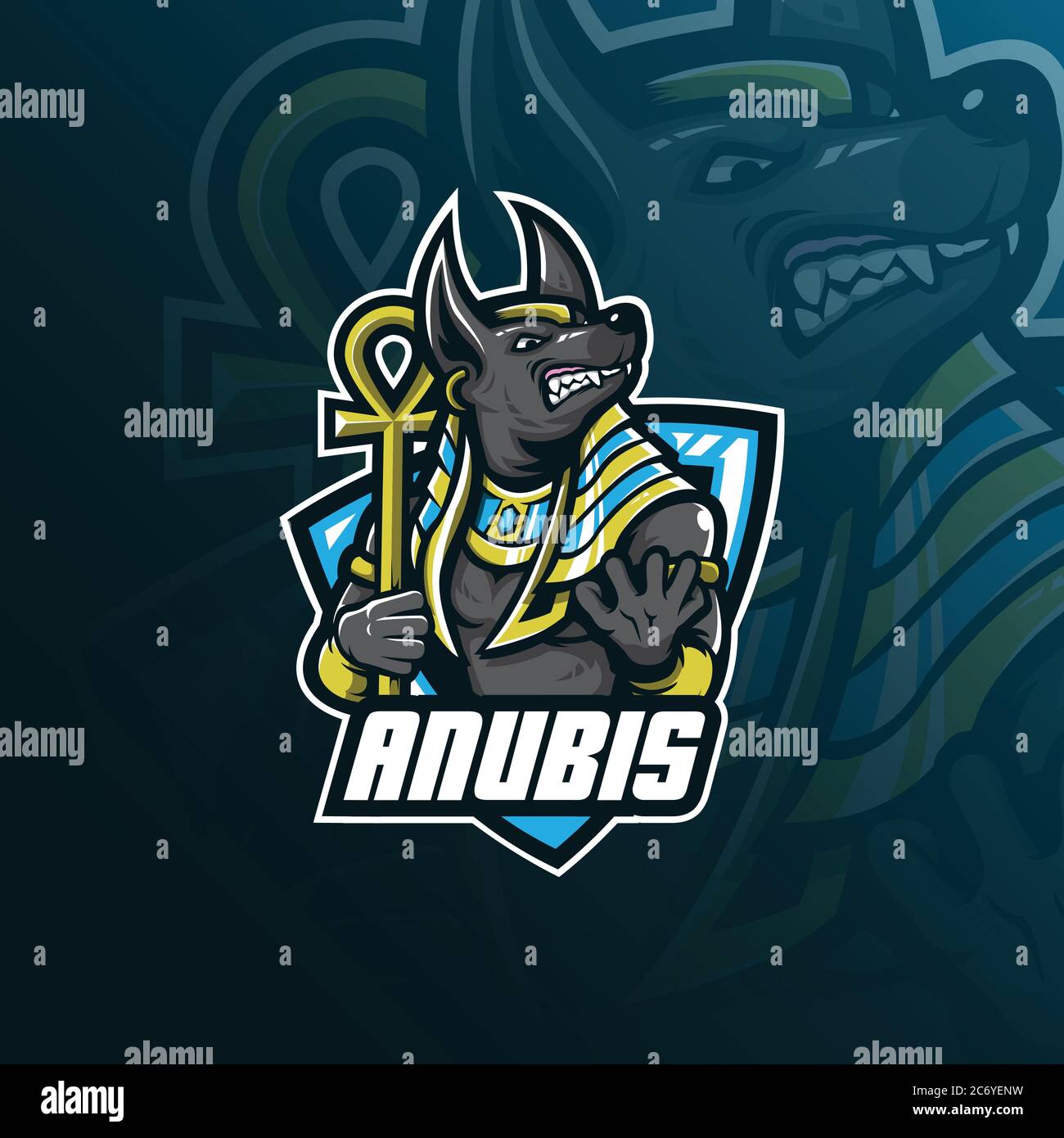 anubis vector mascot logo design with modern illustration concept style ...