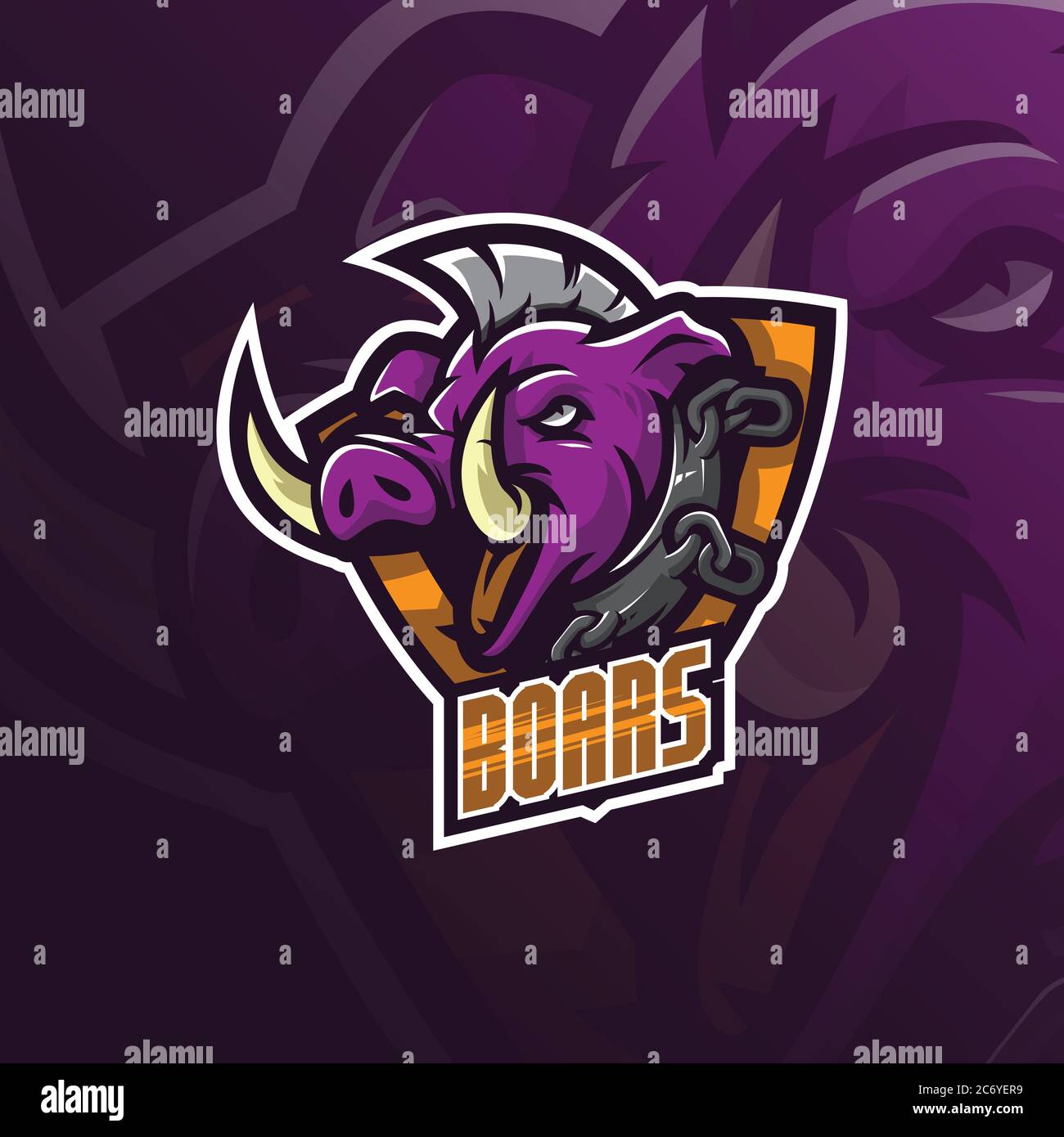 boar vector mascot logo design with modern illustration concept style ...