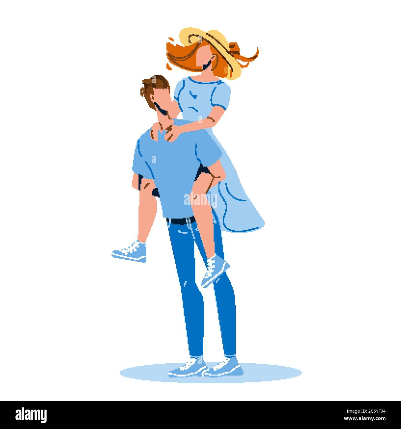 Man Holding Girl Piggyback Playing Game Vector Stock Vector Image & Art ...
