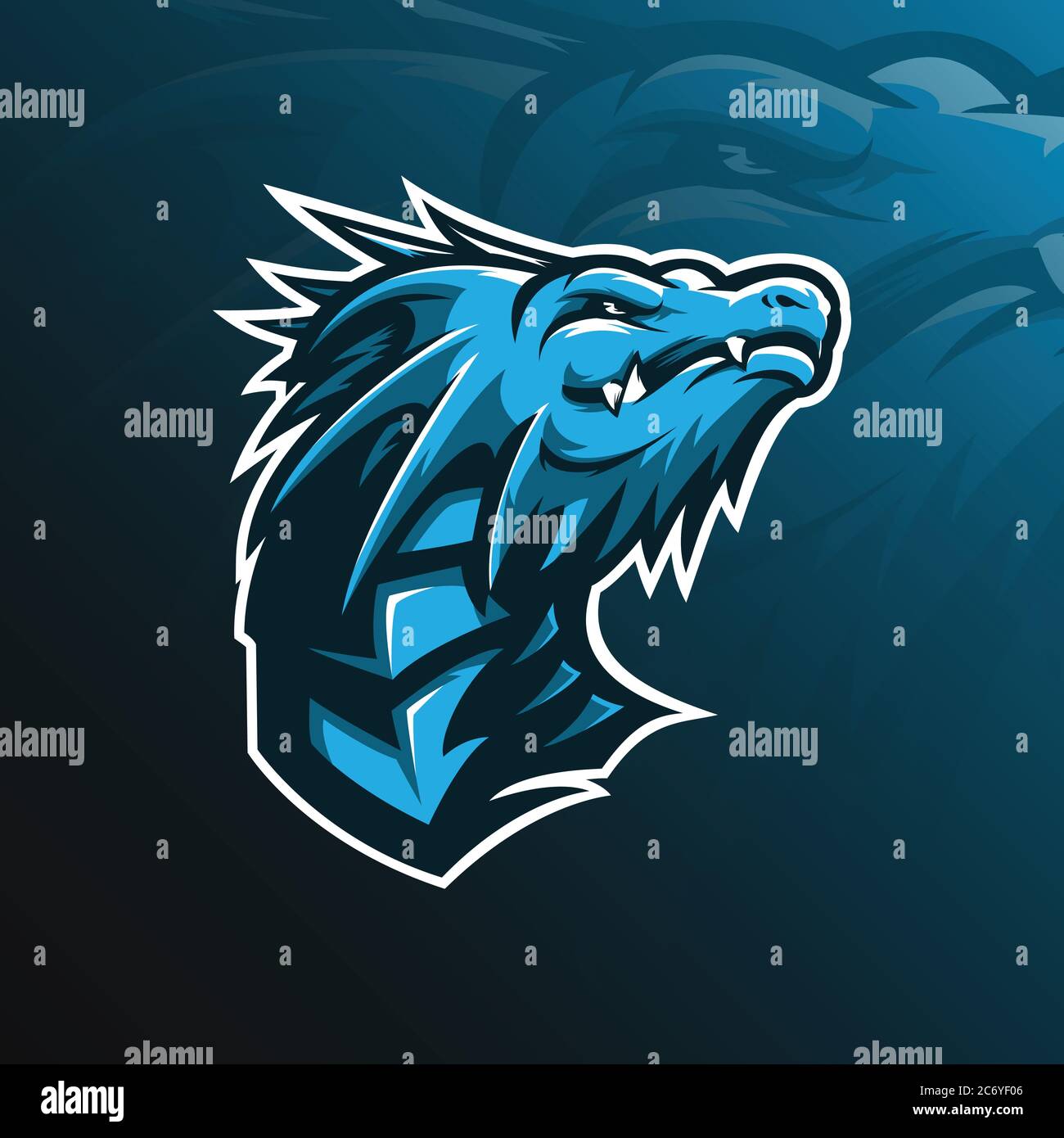 dragon mascot vector logo design with modern illustration concept style ...