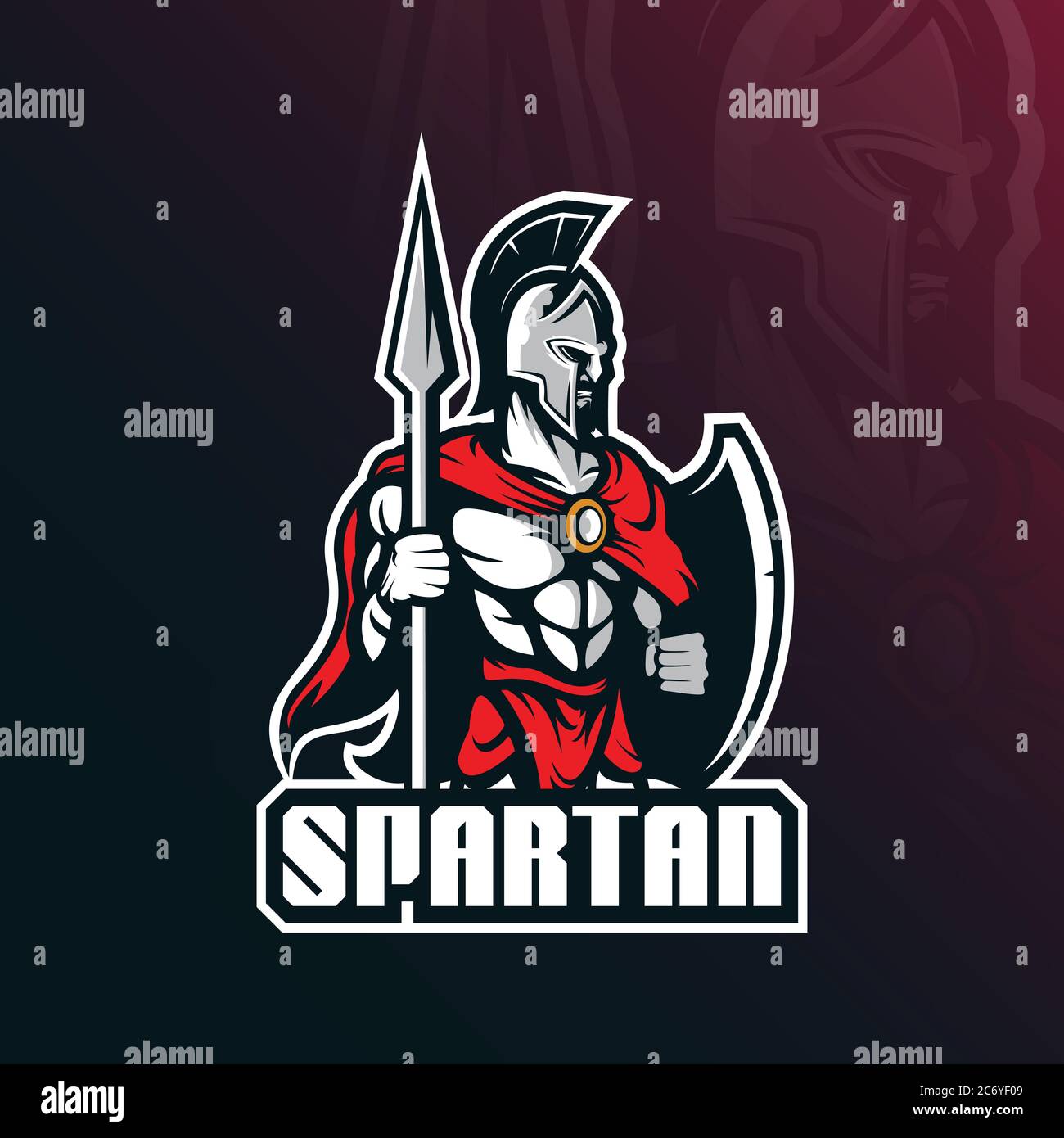 spartan mascot logo vector design with modern illustration concept ...