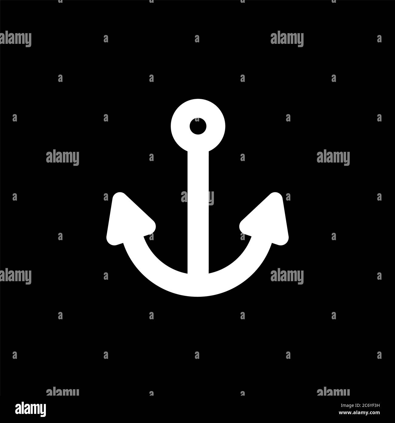 Anchor Flat Icon On Black Background. Black Style Vector Illustration ...