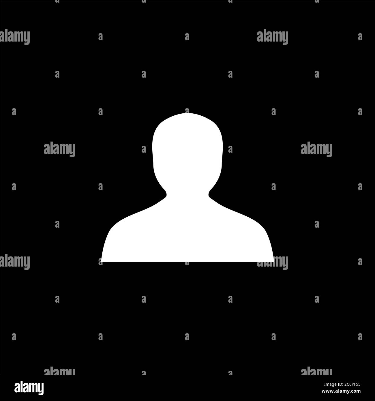 Avatar Flat Icon On Black Background. Black Style Vector Illustration ...