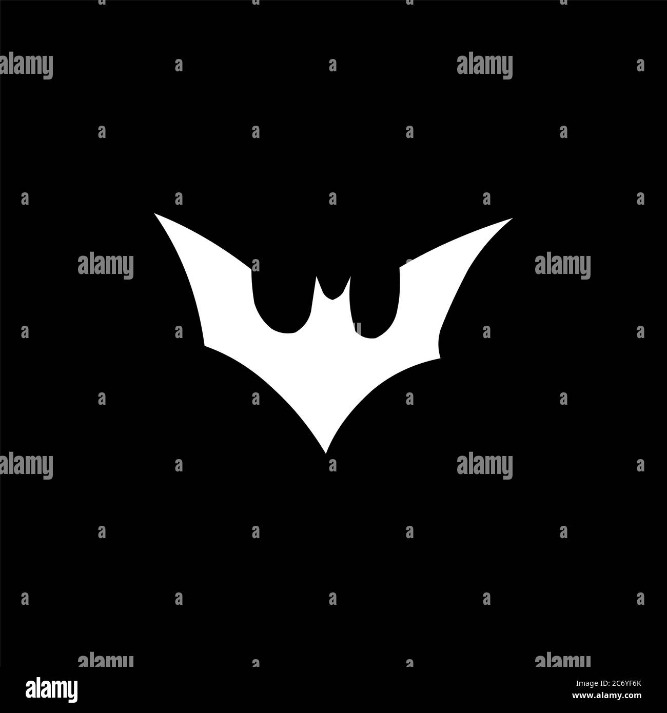 Bat Icon On Black Background. Black Flat Style Vector Illustration ...