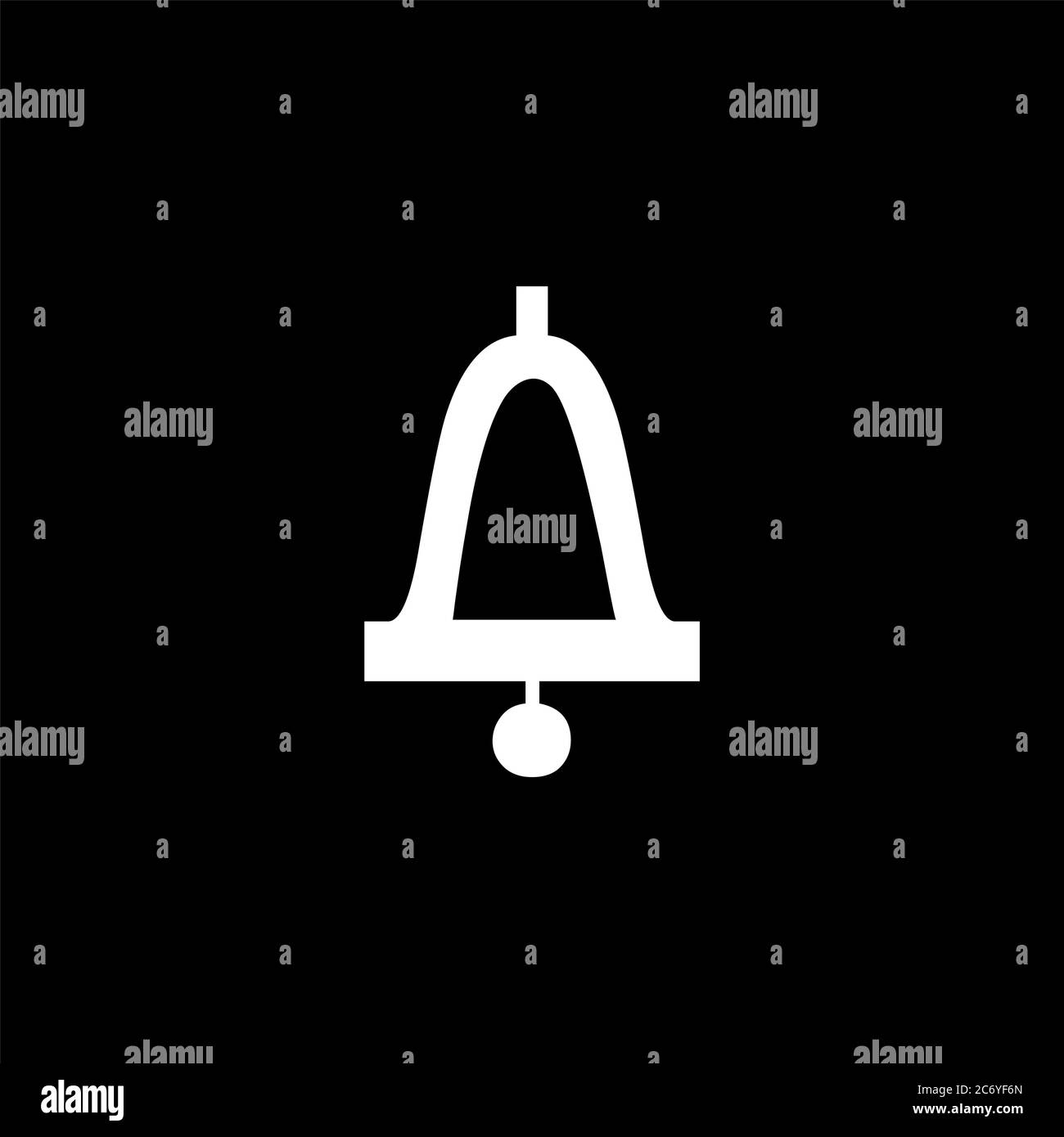 Bell Icon On Black Background. Black Flat Style Vector Illustration ...