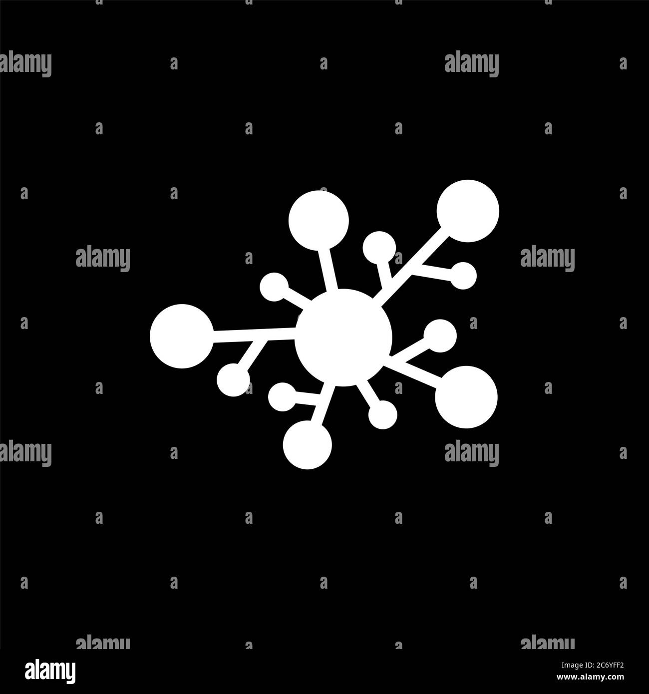 Chemical Bond Icon On Black Background. Black Flat Style Vector ...
