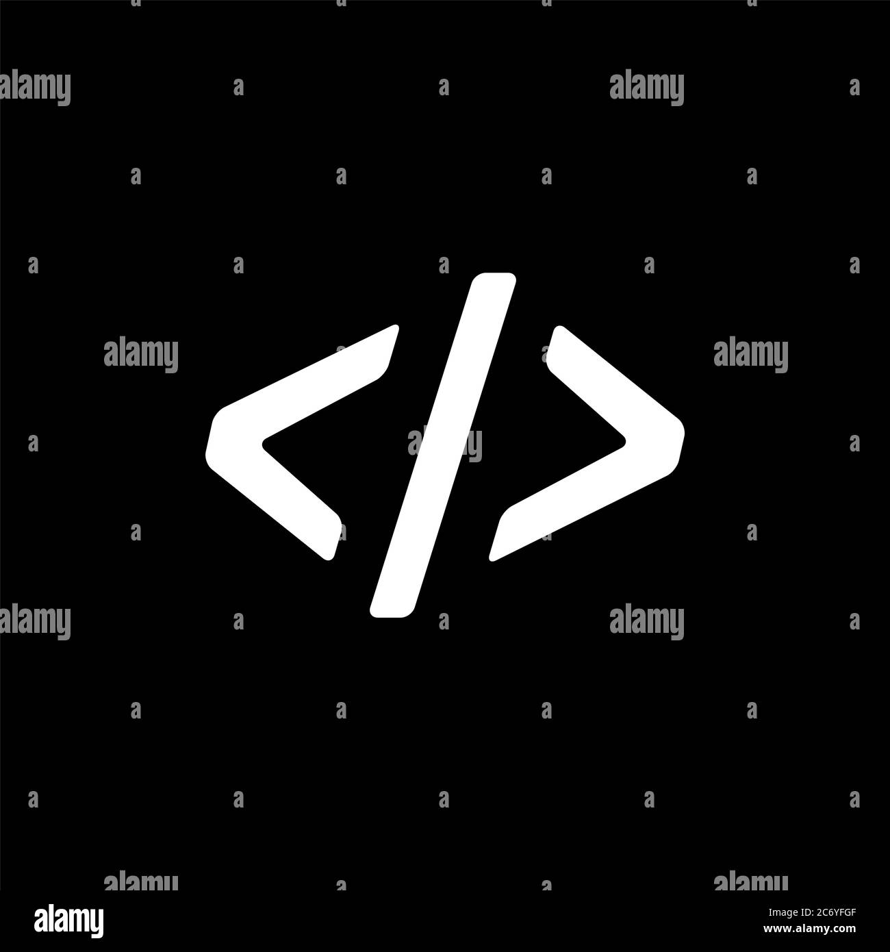 Code Icon On Black Background. Black Flat Style Vector Illustration ...