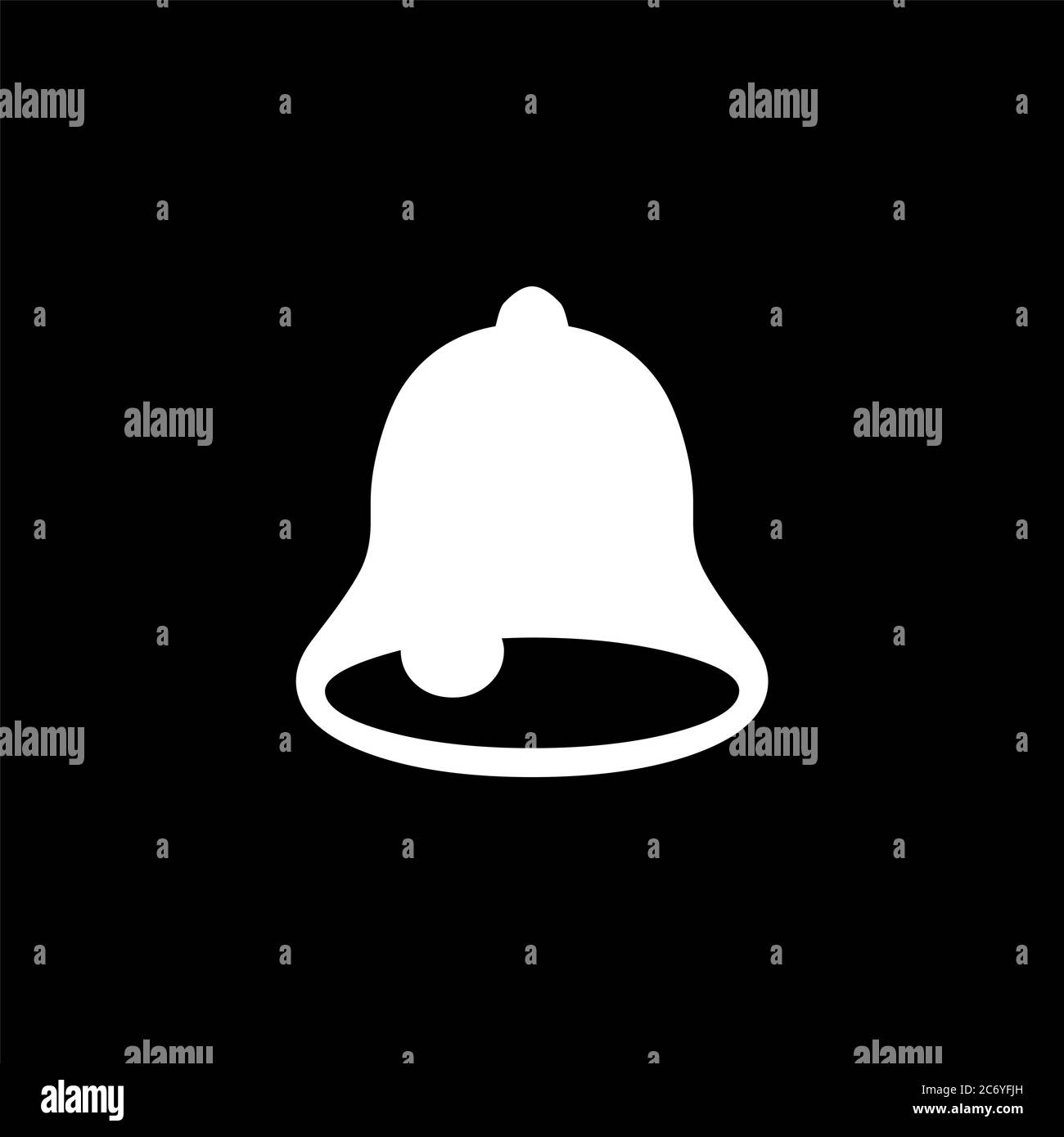 Bell Icon On Black Background. Black Flat Style Vector Illustration ...
