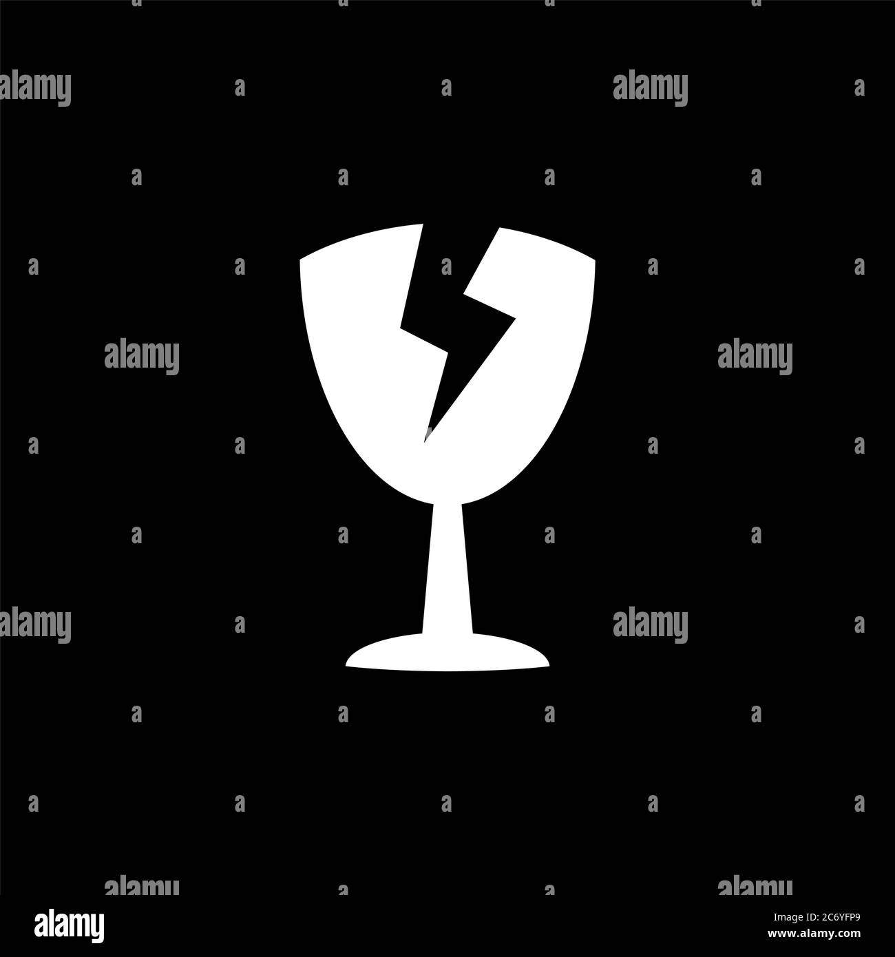 Danger Sign Warning Broken Glass High Resolution Stock Photography and ...