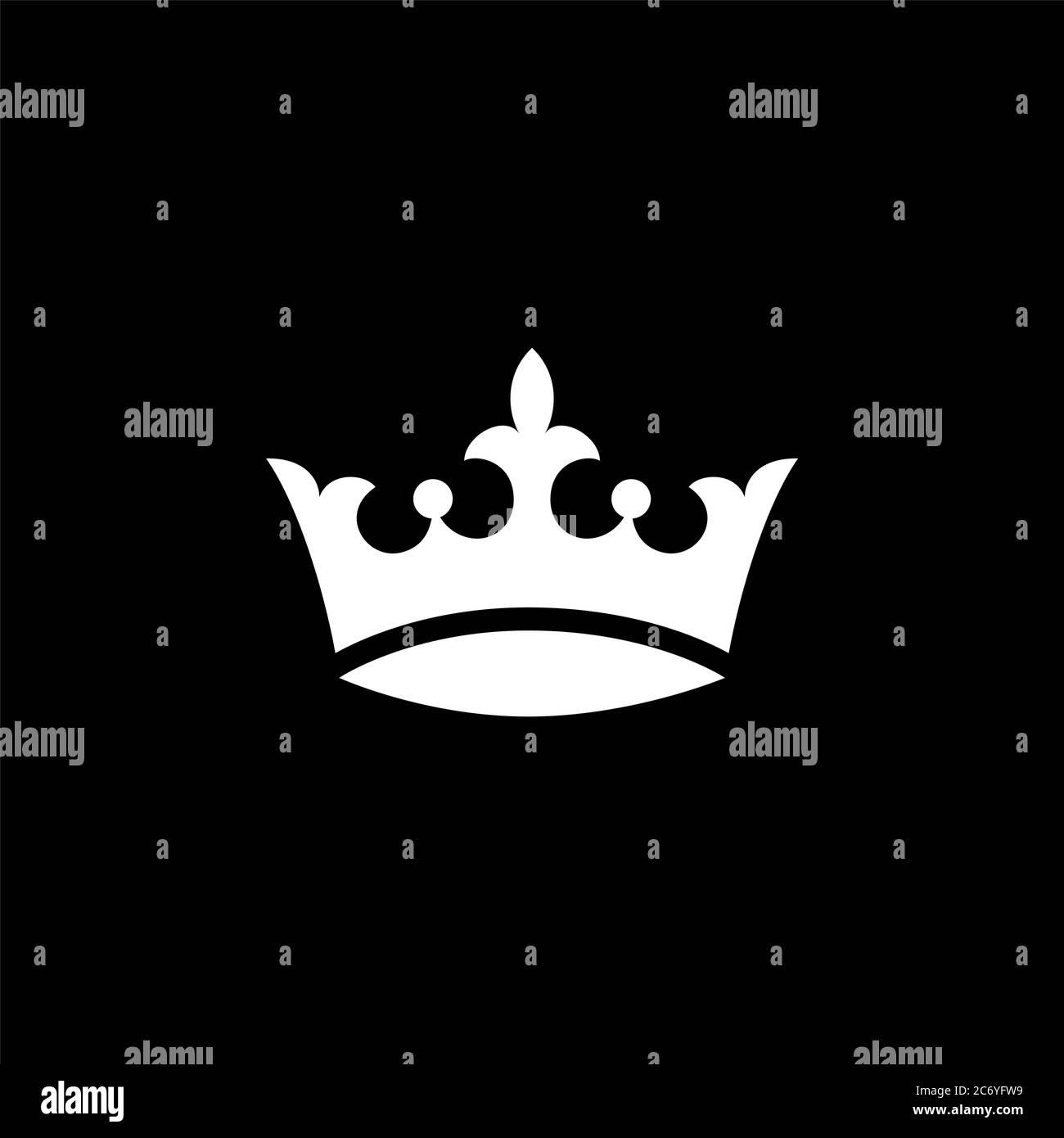 Crown Icon On Black Background. Black Flat Style Vector Illustration ...