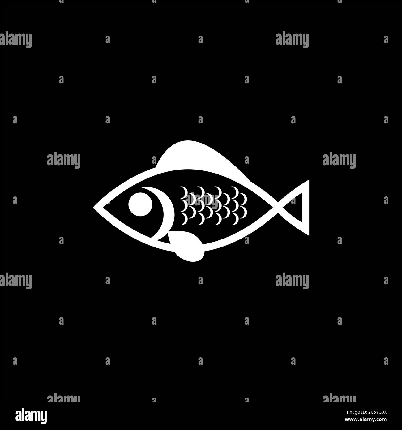 Fish Icon On Black Background. Black Flat Style Vector Illustration ...