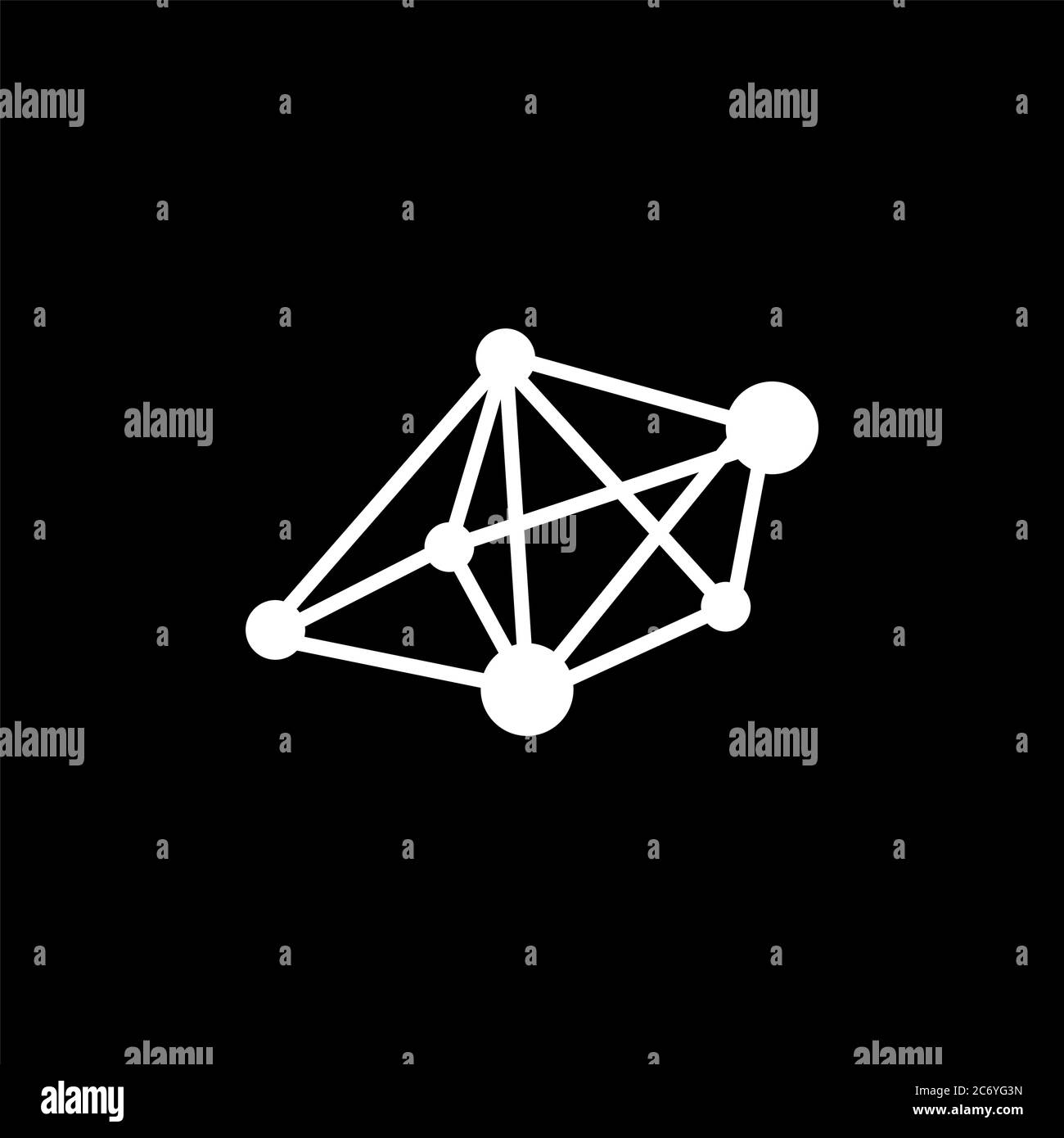 Chemical Bond Icon On Black Background. Black Flat Style Vector ...