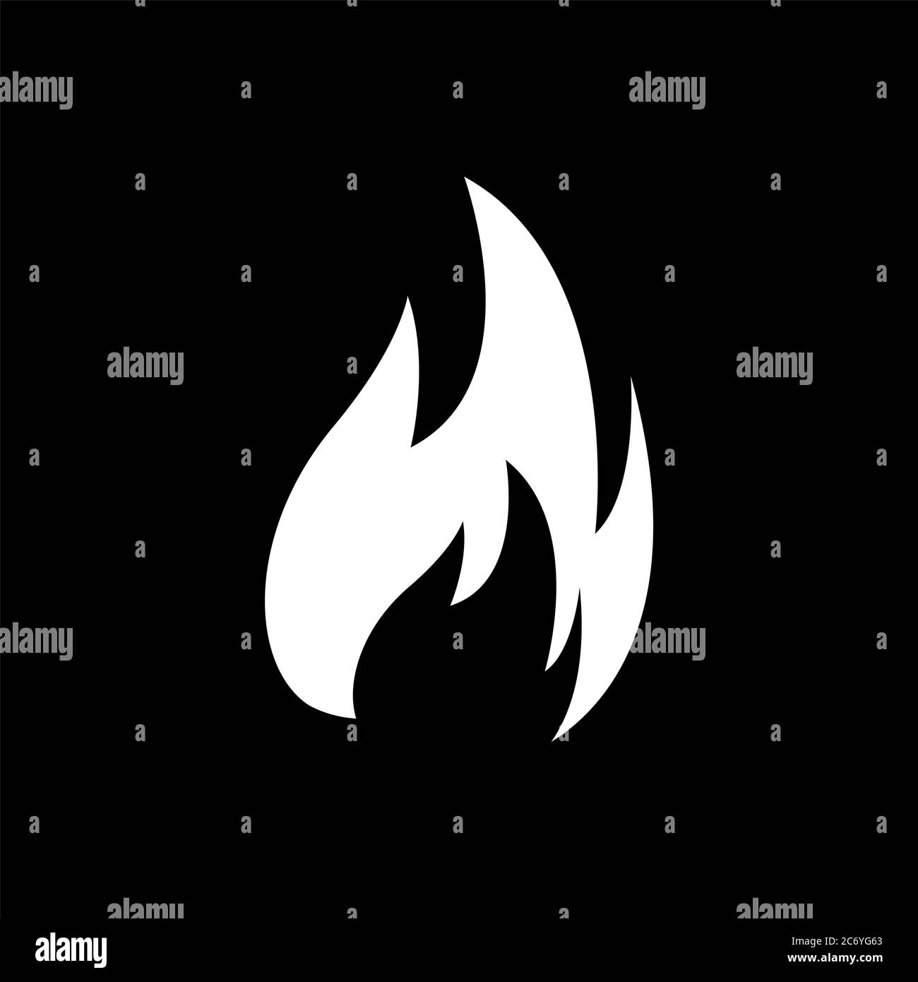 Fire Icon On Black Background. Black Flat Style Vector Illustration ...