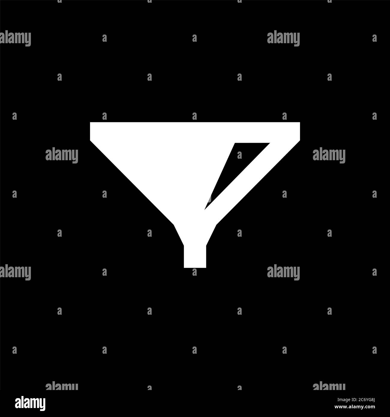 Funnel Icon On Black Background. Black Flat Style Vector Illustration ...