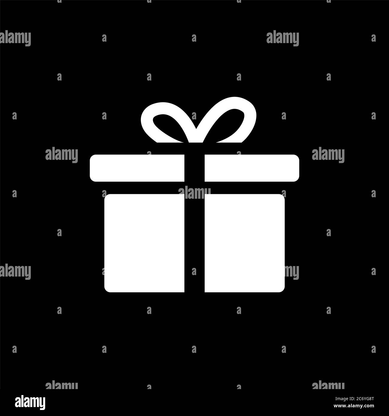 Gift Box Icon On Black Background. Black Flat Style Vector Illustration ...