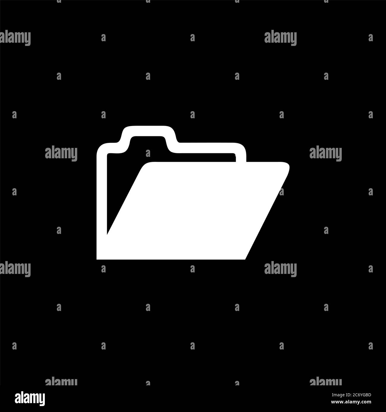 Folder Icon On Black Background. Black Flat Style Vector Illustration ...