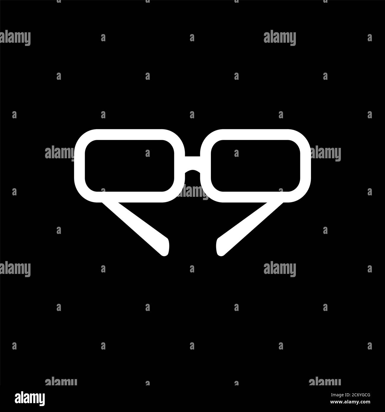 Glasses Icon On Black Background. Black Flat Style Vector Illustration ...