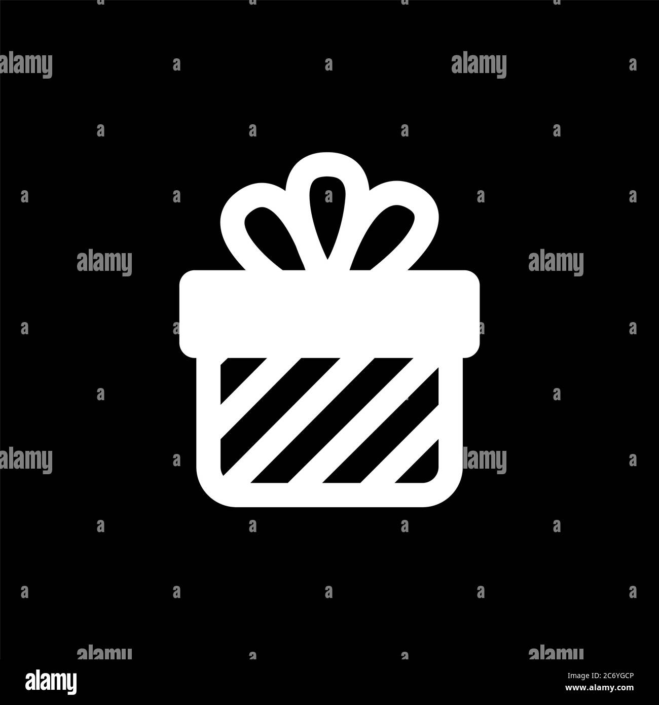 Gift Box Icon On Black Background. Black Flat Style Vector Illustration ...