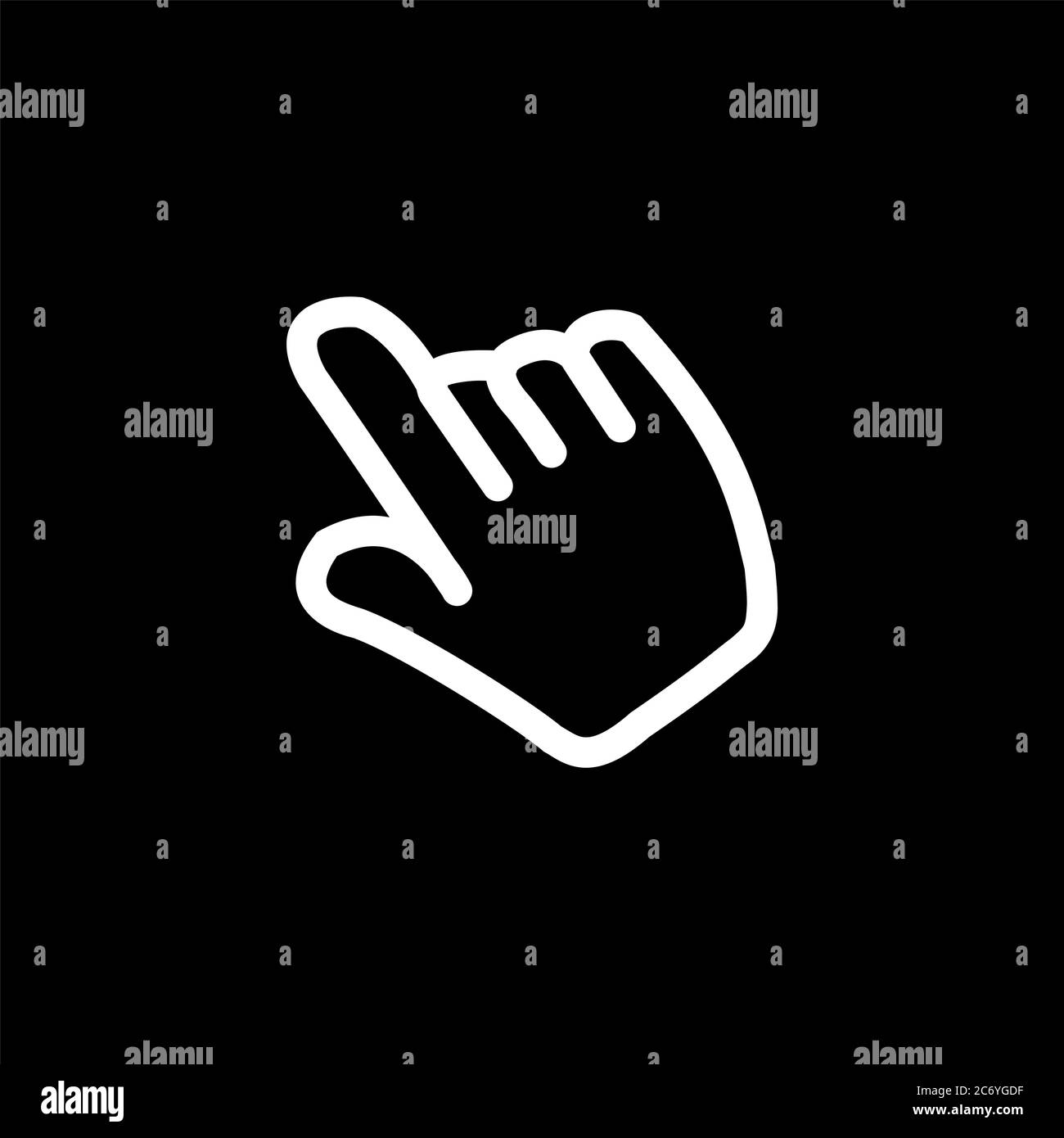 Hand Icon On Black Background. Black Flat Style Vector Illustration ...