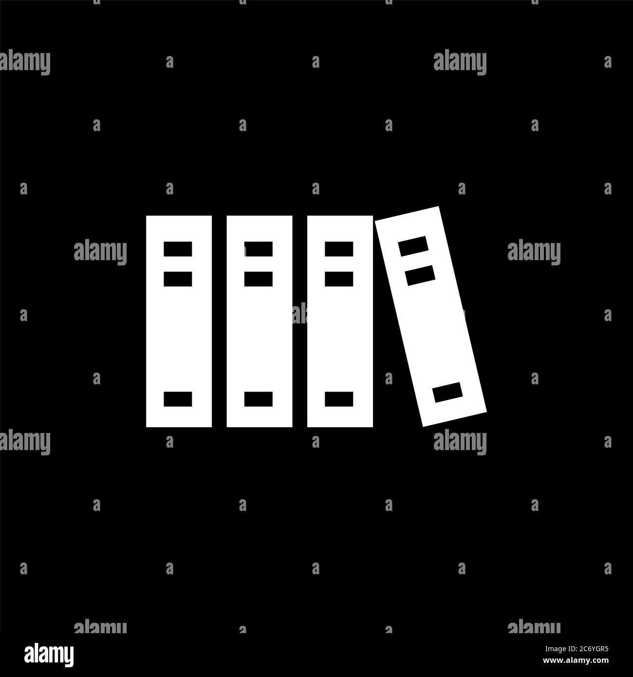 Library Icon On Black Background. Black Flat Style Vector Illustration ...