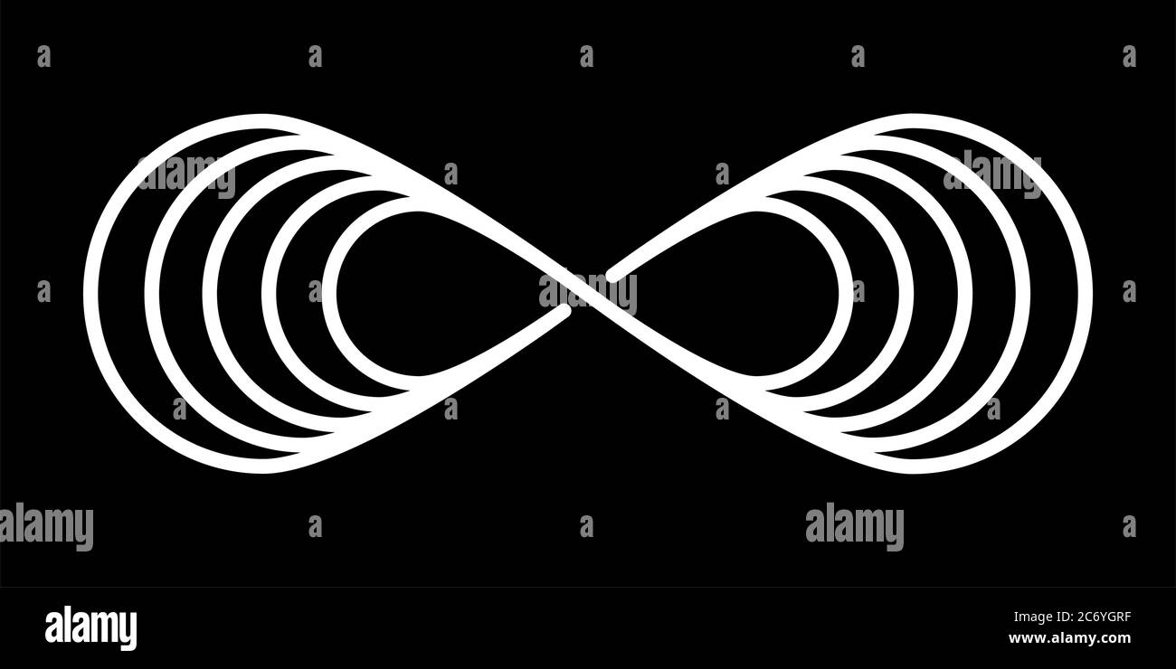 Infinity Illustration On Black Background. Black Flat Style Vector ...