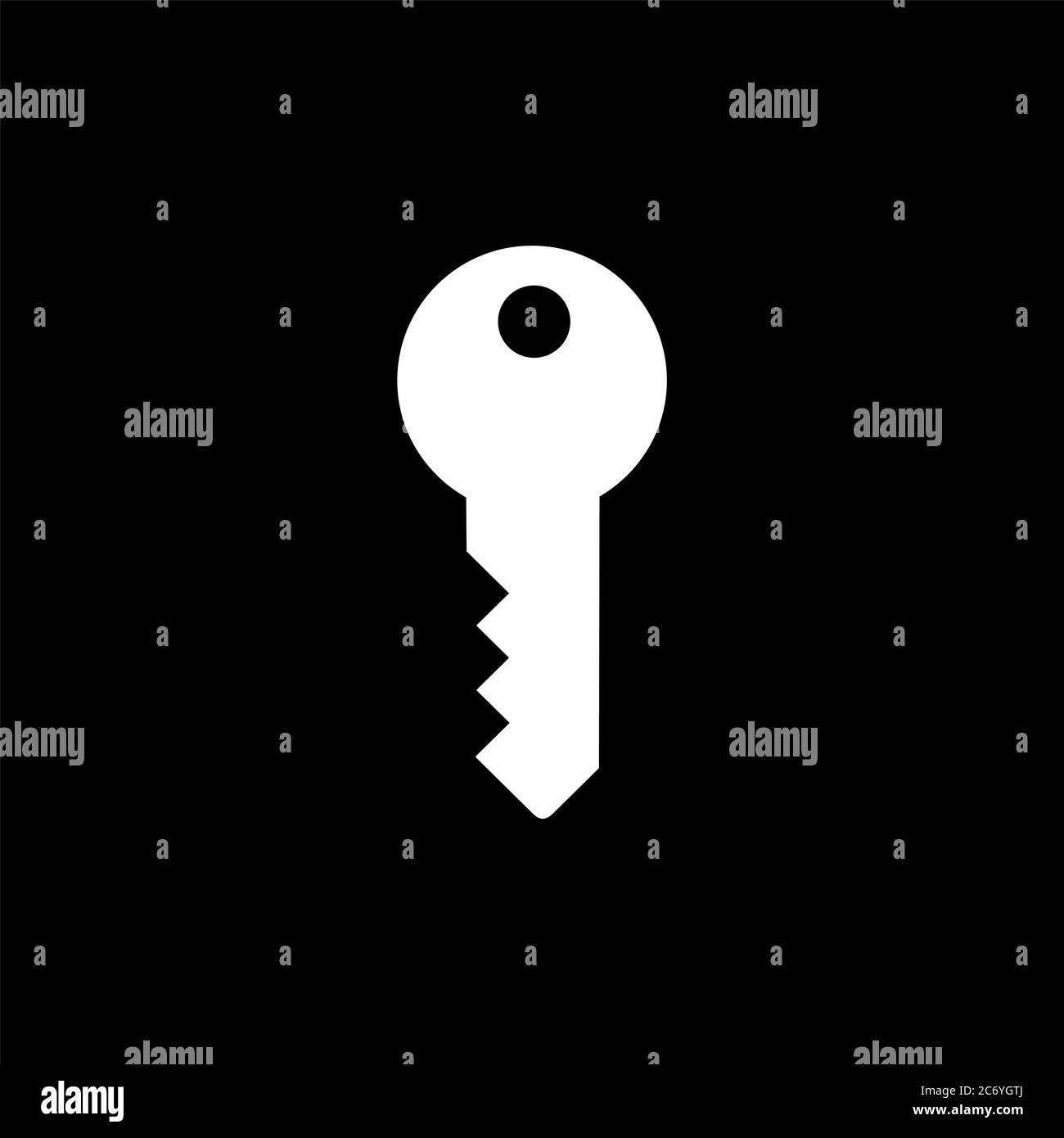 Key Icon On Black Background. Black Flat Style Vector Illustration ...