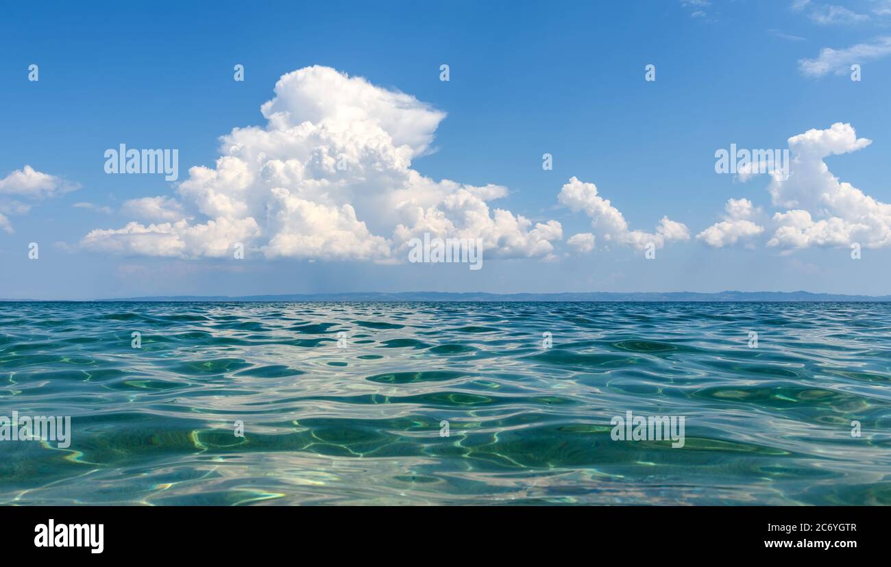 Beautiful sea Landscape with blue sky and clouds on sunny day Stock ...