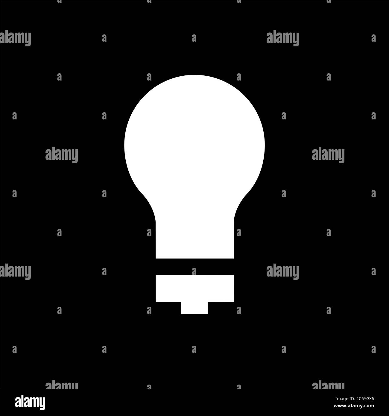 Light Bulb Icon On Black Background. Black Flat Style Vector ...