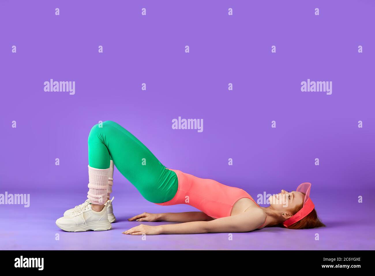 Ginger Girl Making Hip Bridge Exercise Also Known Glute Bridge To Work