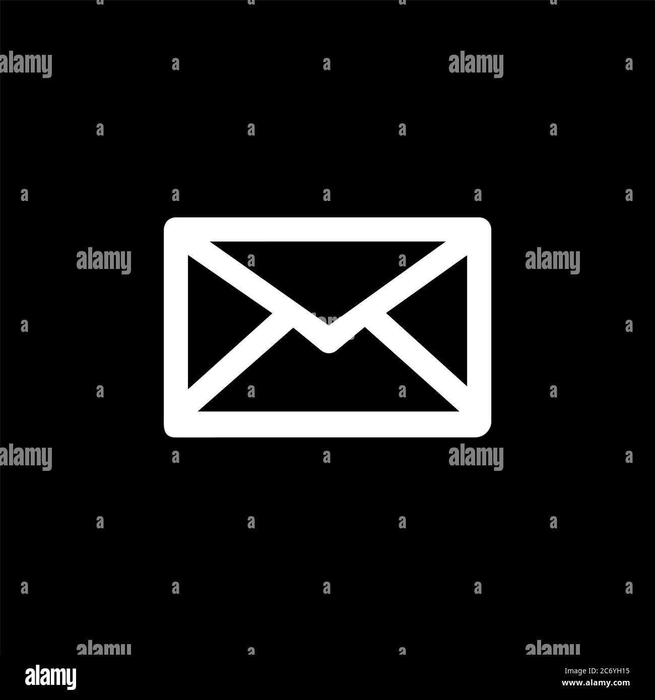 Email Icon On Black Background. Black Flat Style Vector Illustration ...