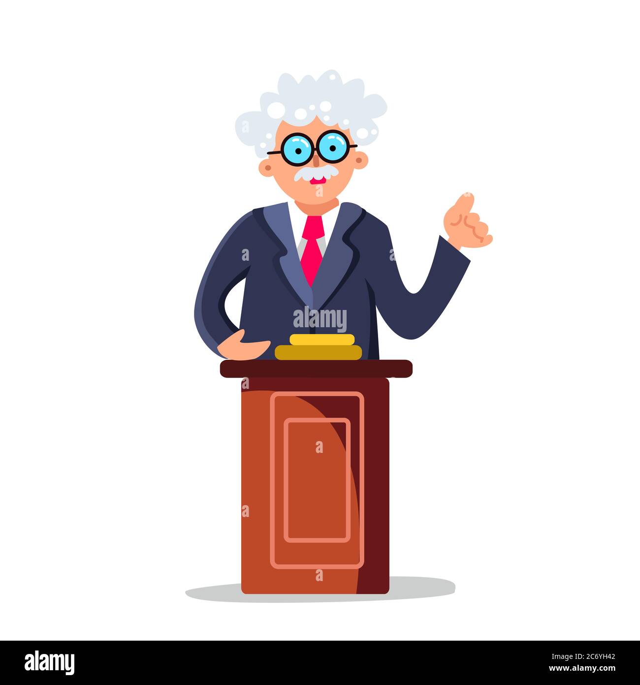 Professor Speaking Performance On Tribune Vector Illustration Stock ...