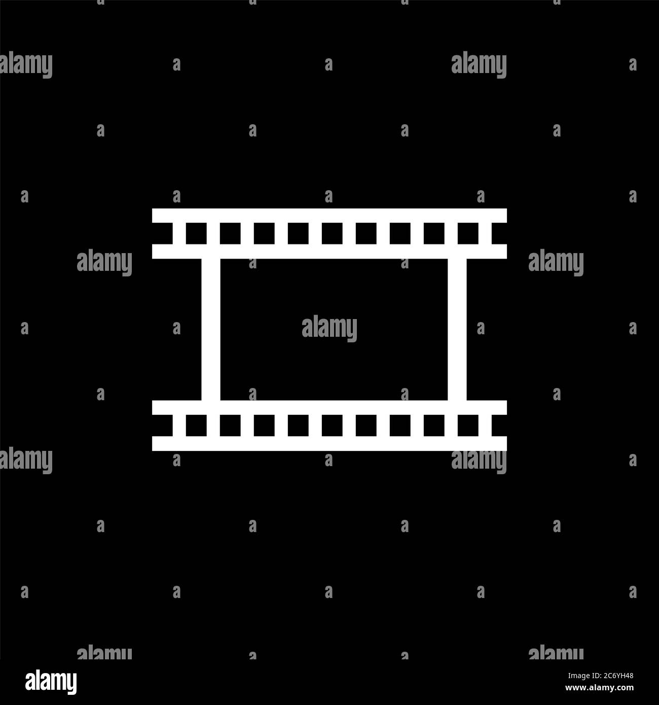 Film Strip Icon On Black Background. Black Flat Style Vector ...