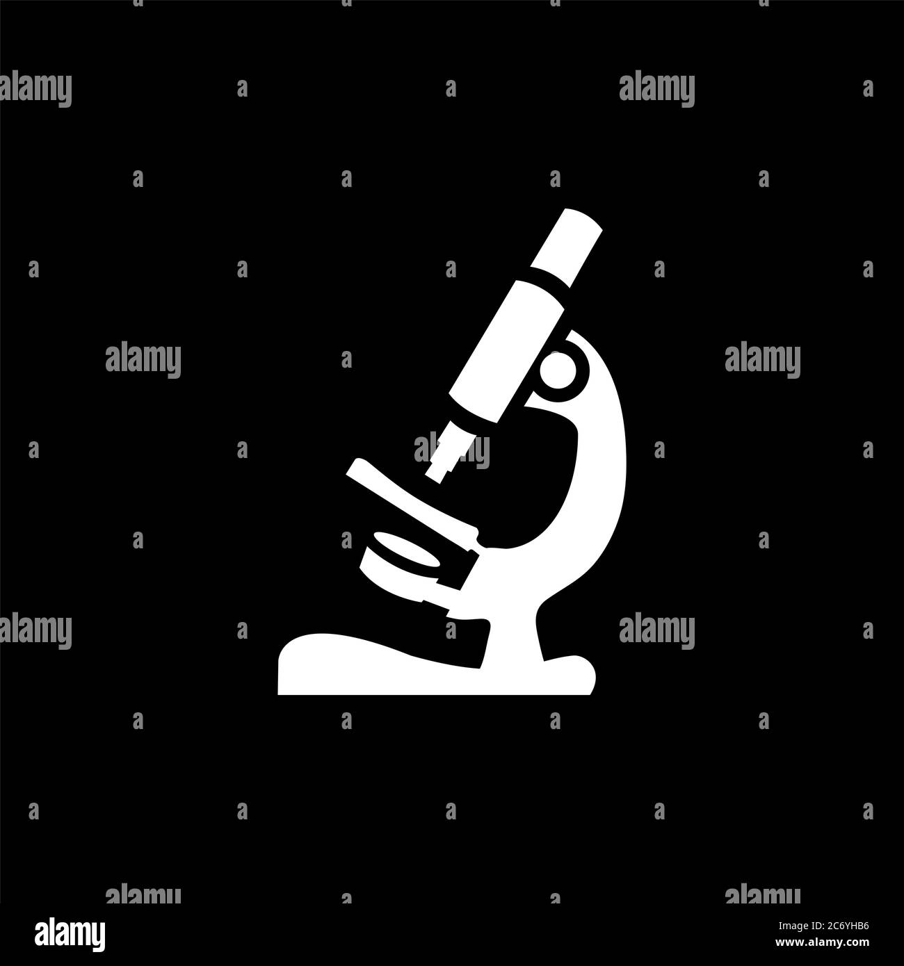 Microscope Icon On Black Background. Black Flat Style Vector ...