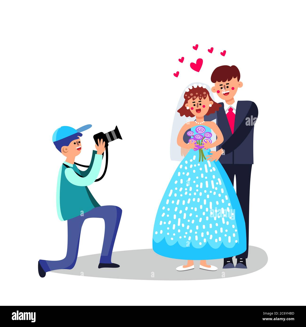 Photographer Character Make Wedding Photo Vector Illustration Stock ...