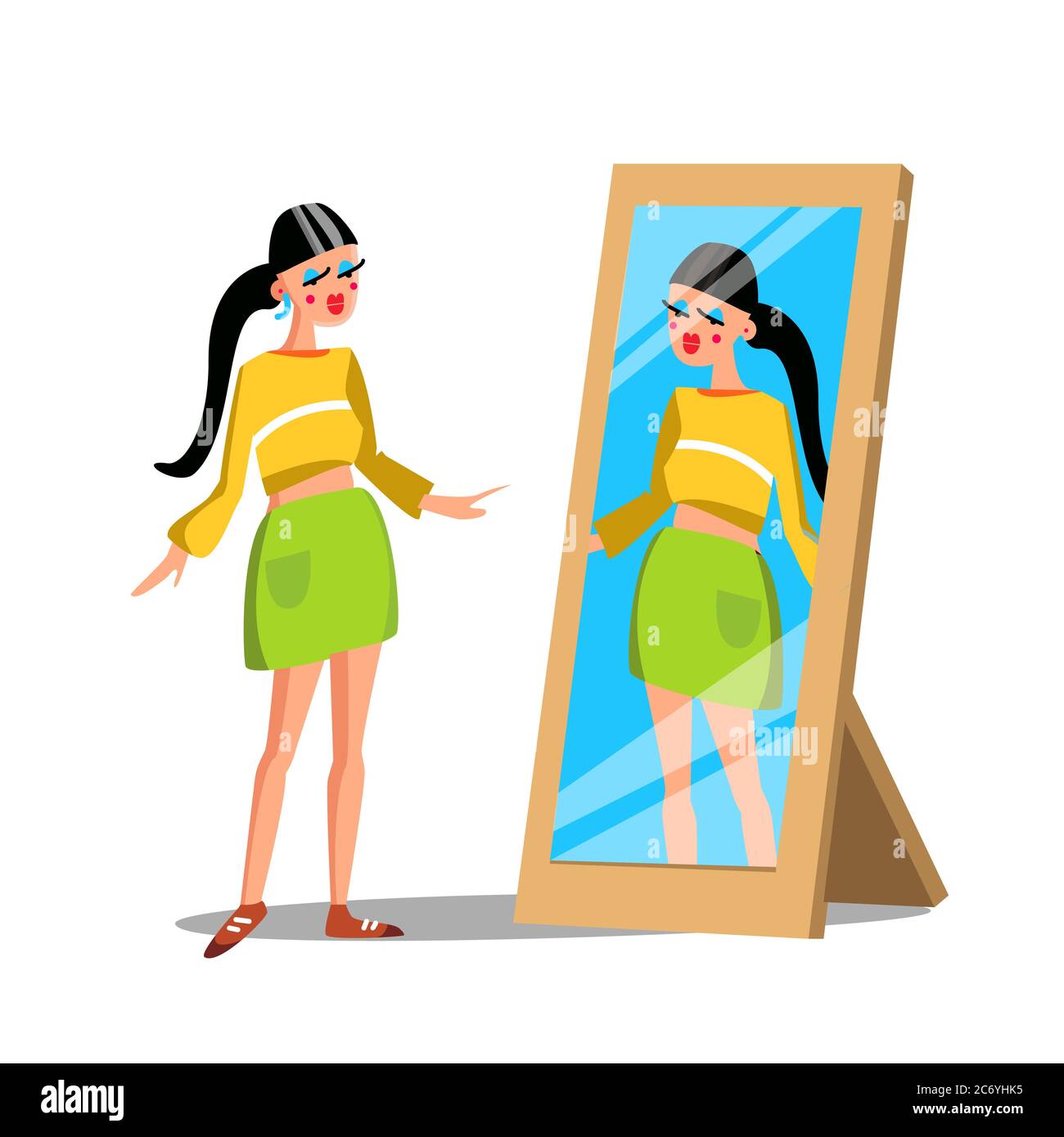 Conceited Girl In Mirror