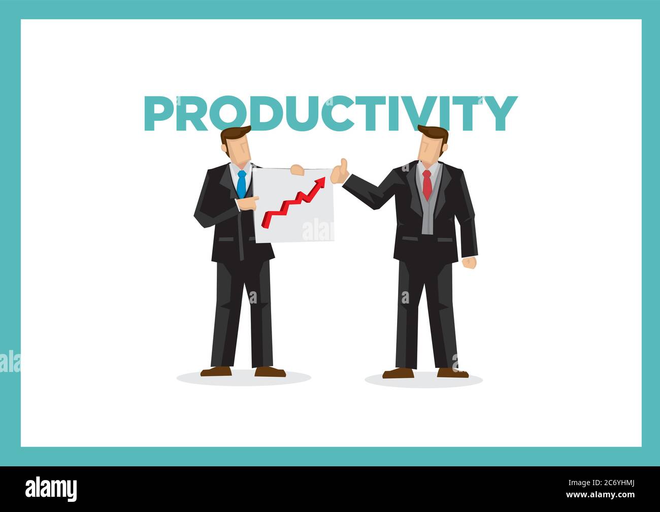 Businessmen with graph and Productivity. Concept of improve performance ...