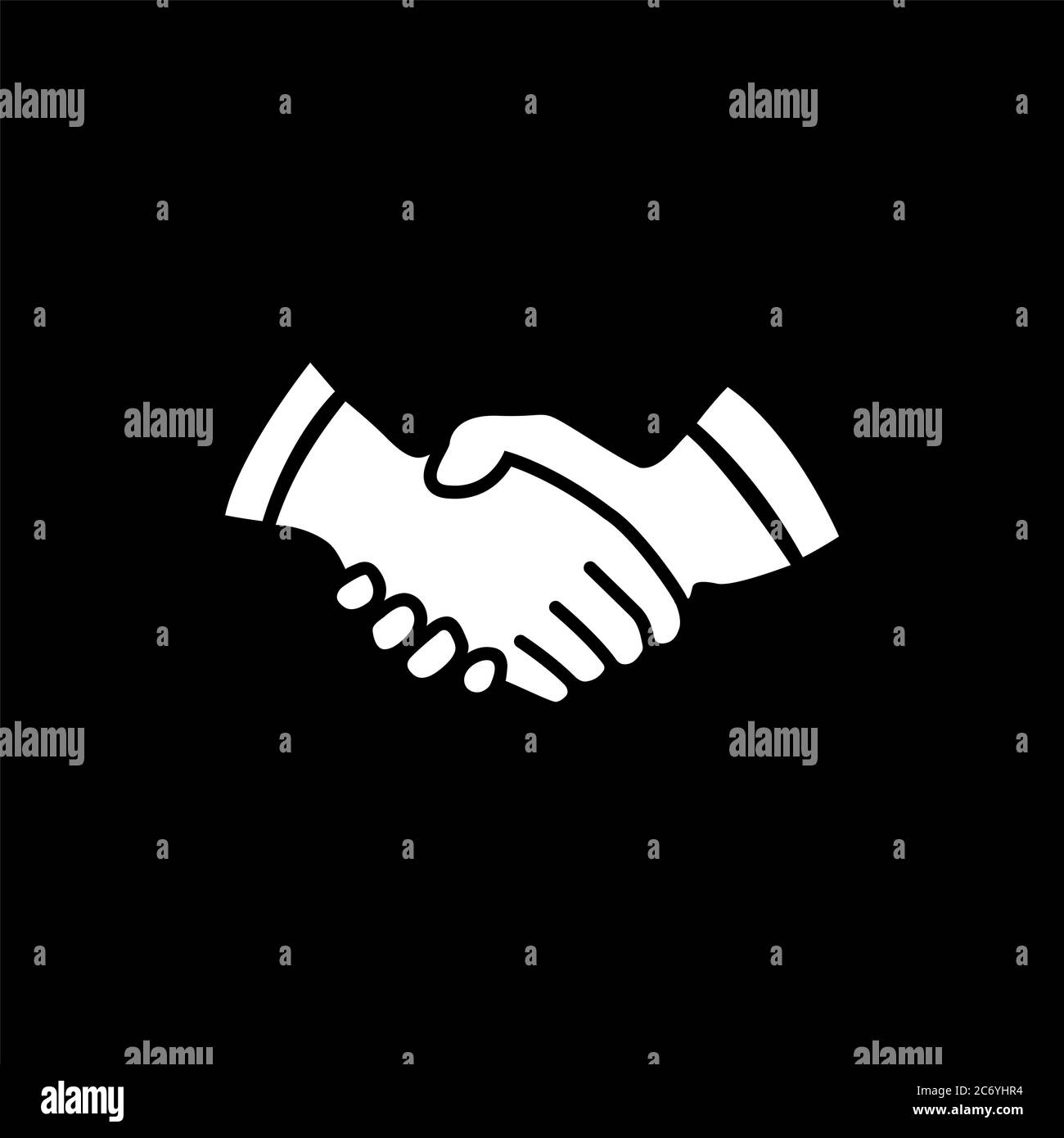 Handshake Icon On Black Background. Black Flat Style Vector ...