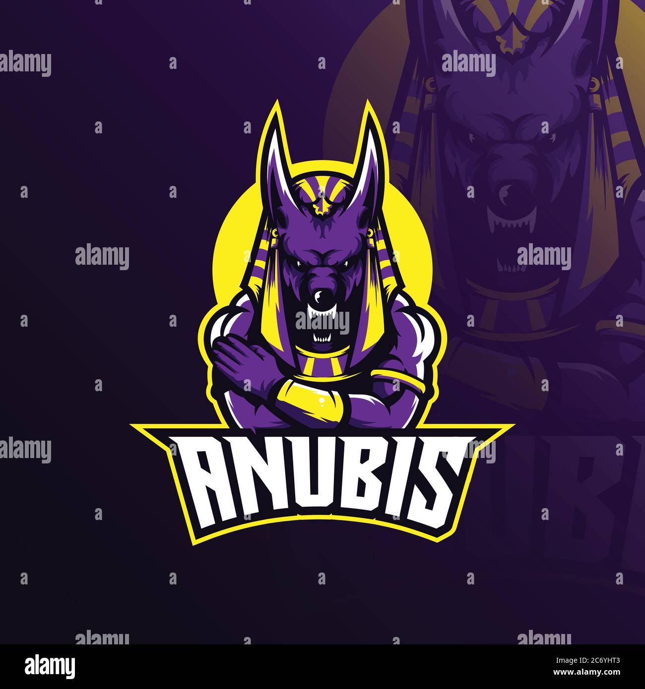 Anubis logo mascot design vector with modern illustration concept style ...
