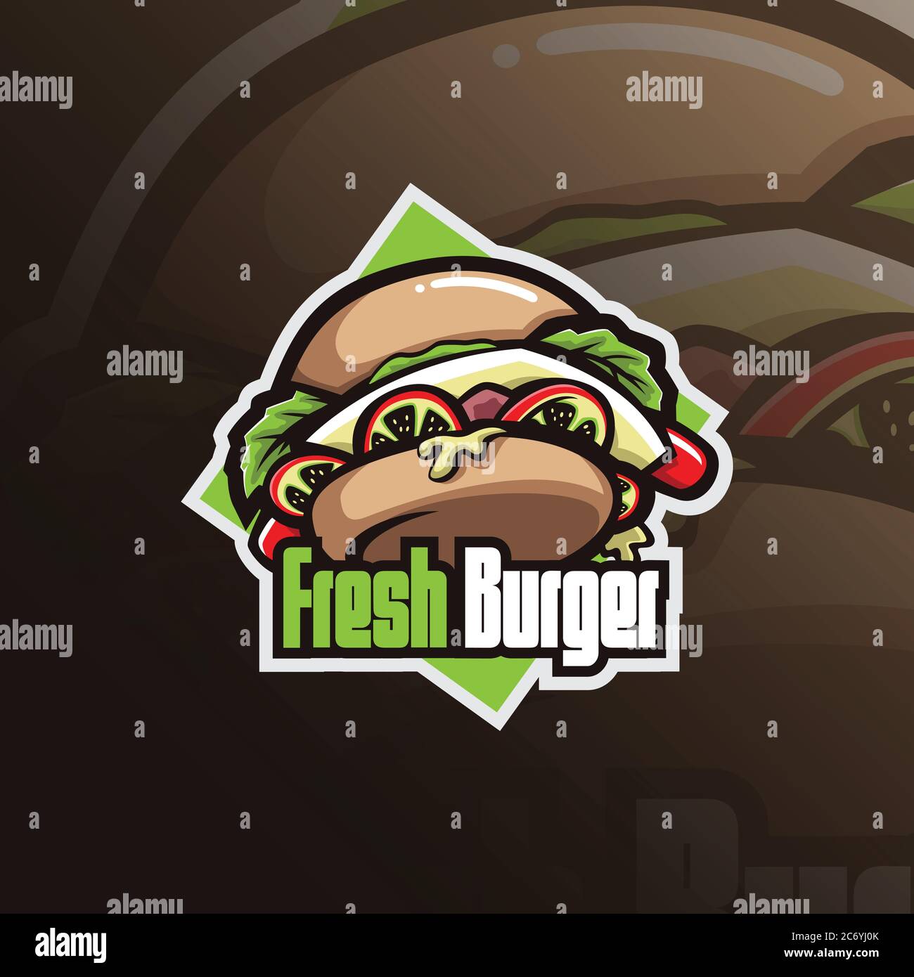 burger mascot logo design vector with modern illustration concept style ...