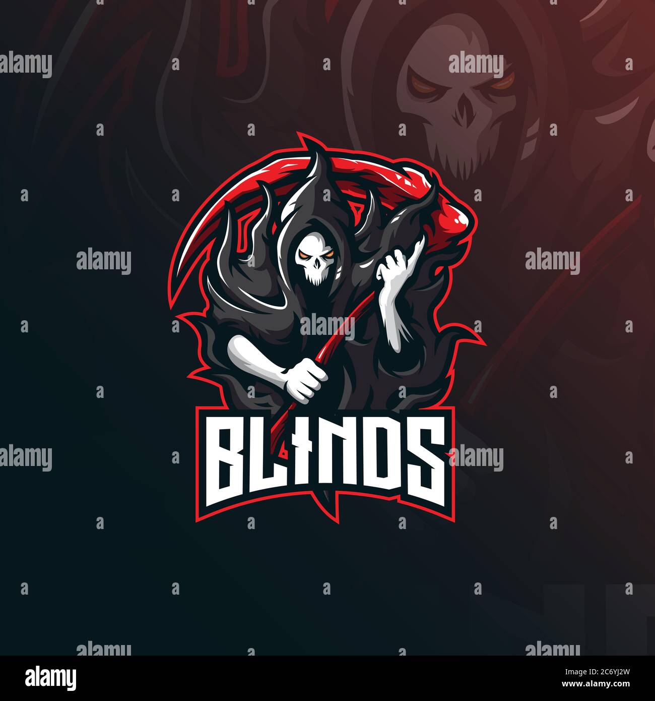 skull blind mascot logo design vector with modern illustration concept ...