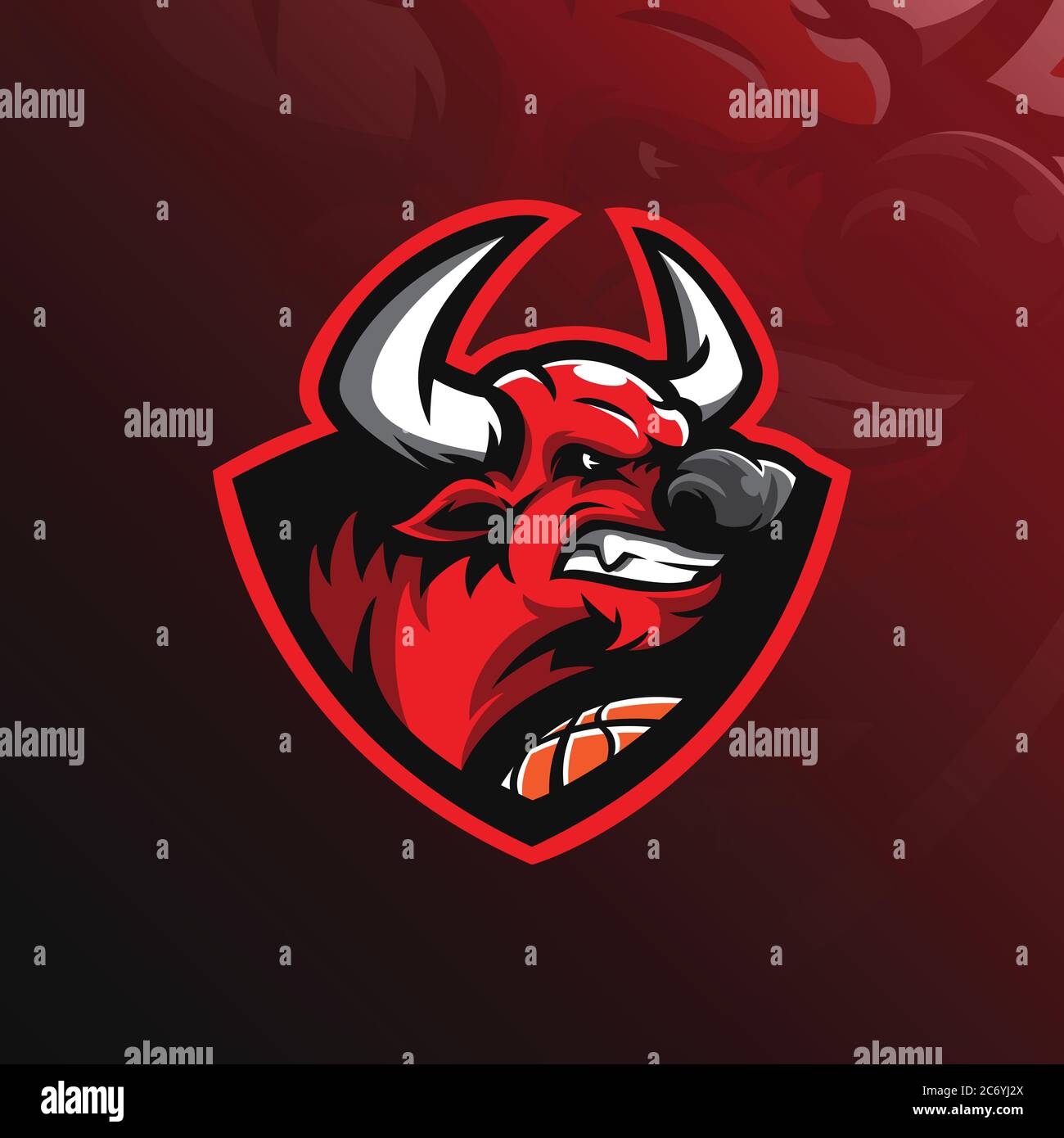 bull mascot logo design vector with modern illustration concept style ...