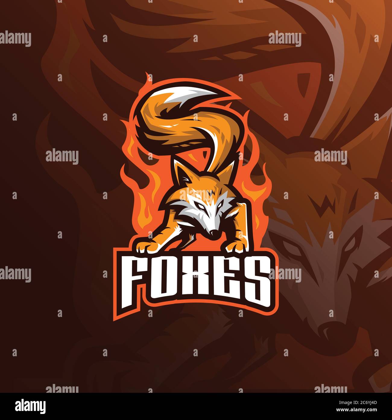 fox vector mascot logo design with modern illustration concept style ...