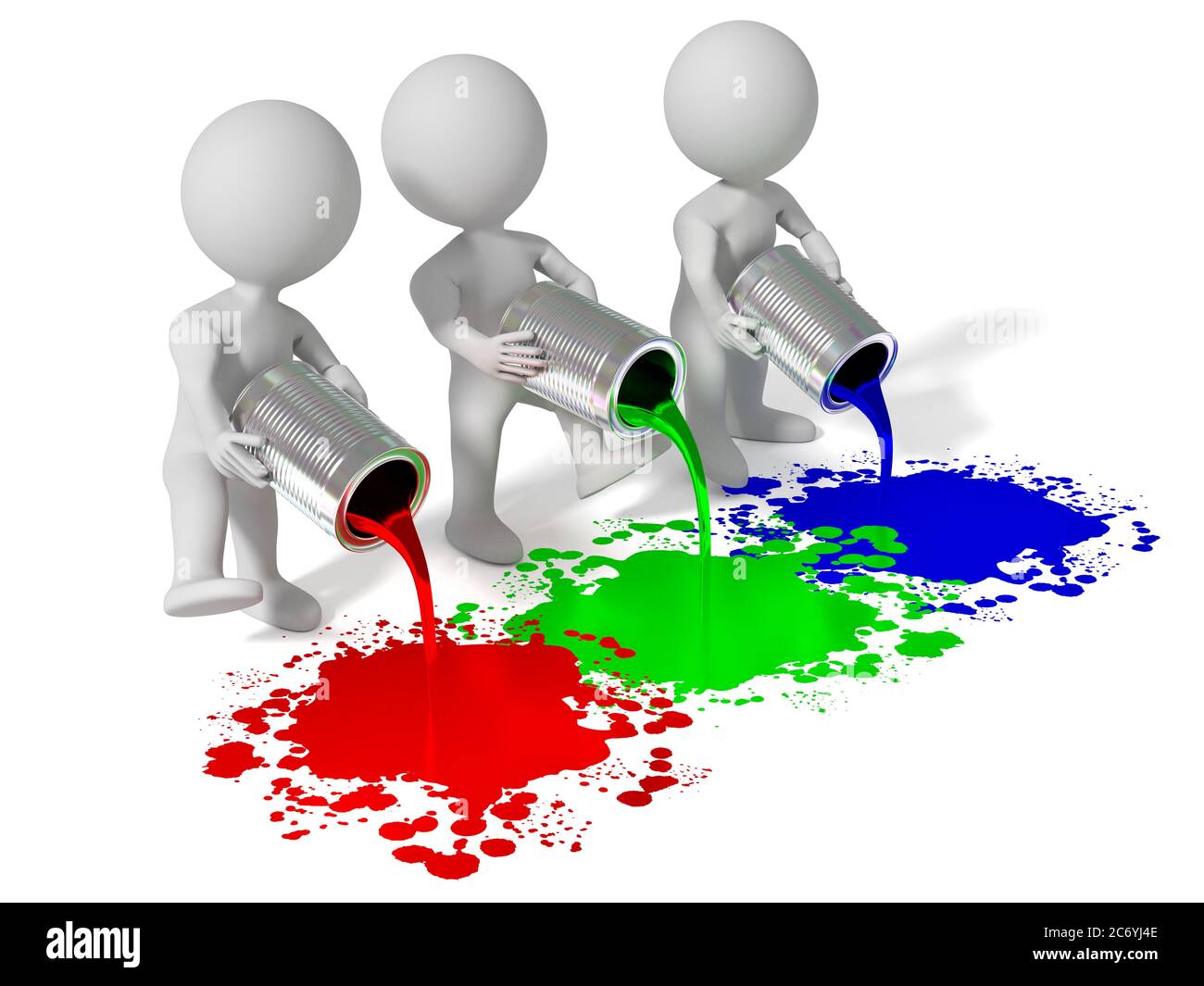 RGB colors - red, green, blue, cartoon characters - 3D illustration ...