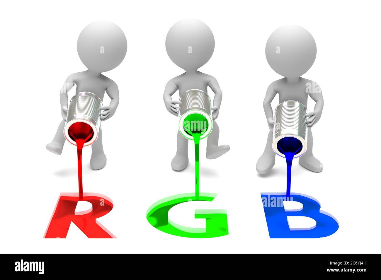 RGB colors - red, green, blue, cartoon characters - 3D illustration ...