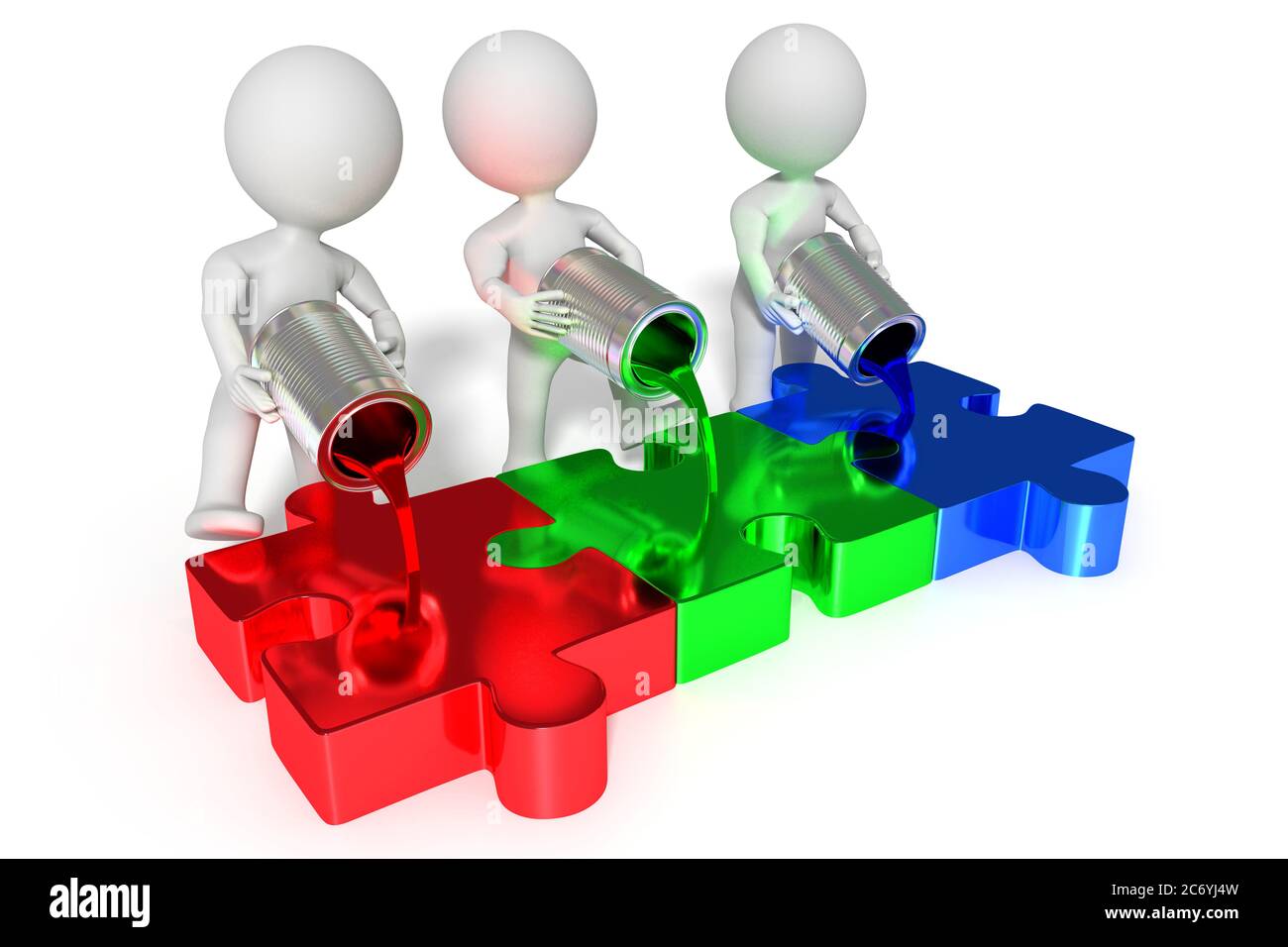 RGB colors - red, green, blue, cartoon characters - 3D illustration ...