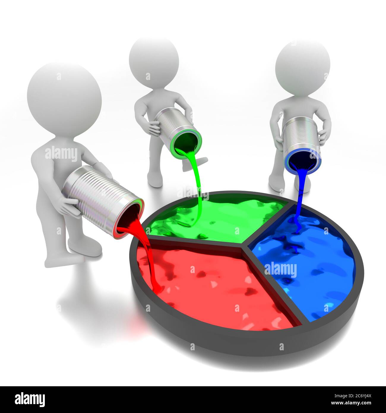 RGB colors - red, green, blue, cartoon characters - 3D illustration ...