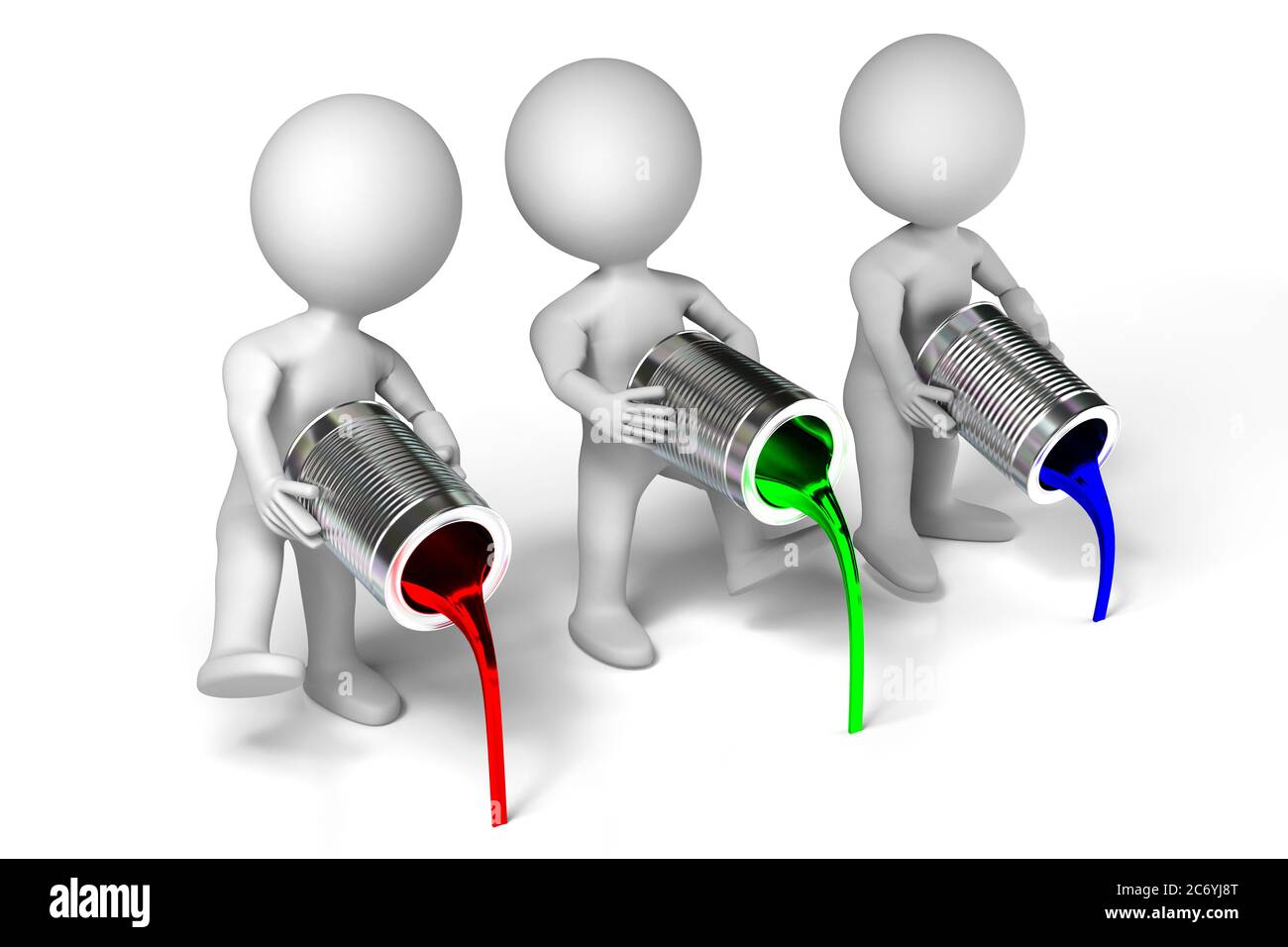 RGB colors - red, green, blue, cartoon characters - 3D illustration ...