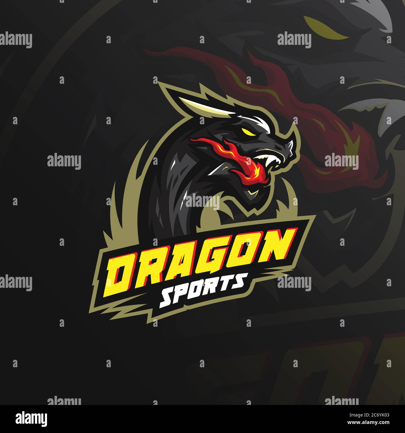 dragon vector mascot logo design with modern illustration concept style ...