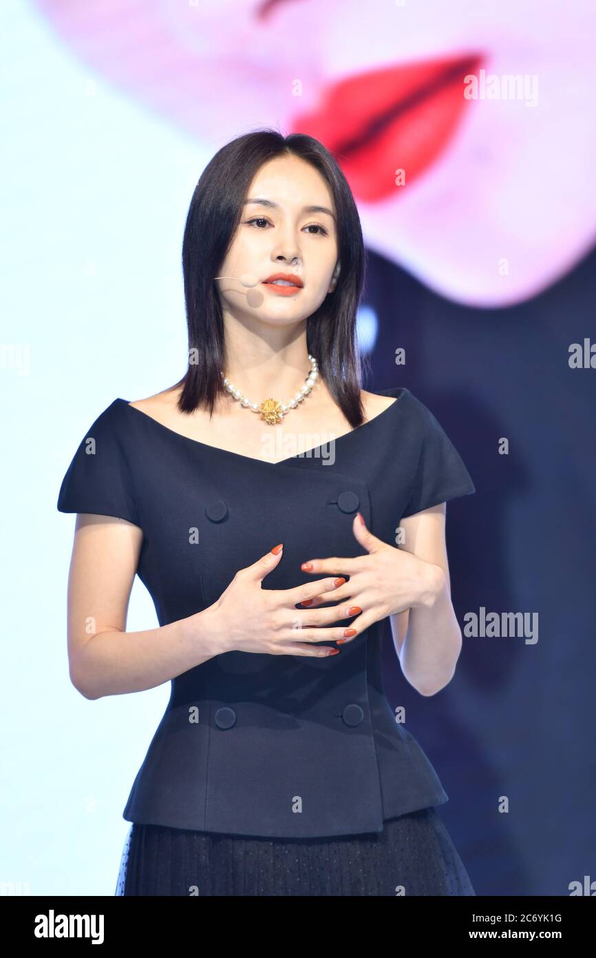 Chinese actress Wang Ziwen, also known as Olivia Wang, attends a forum ...